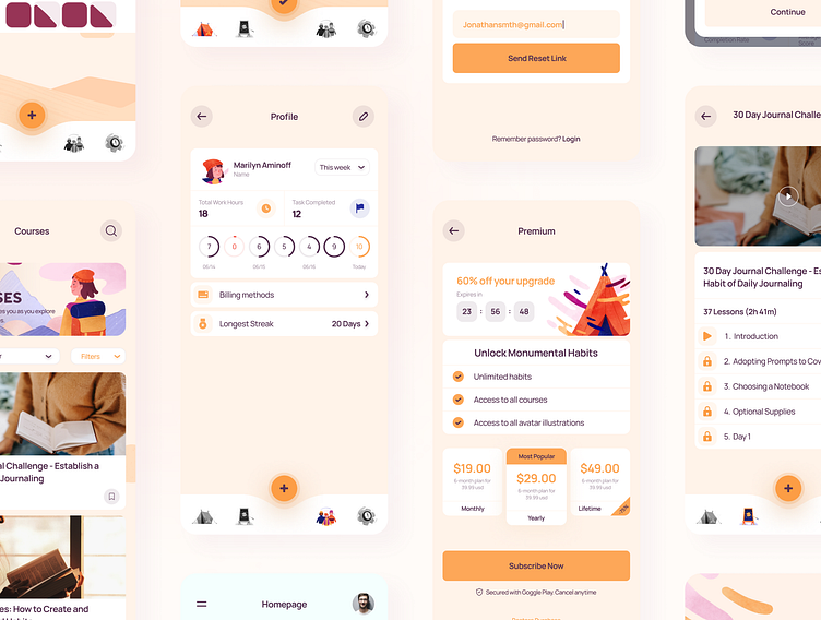 Monumental Habit App - UI Kit by Pixel True on Dribbble