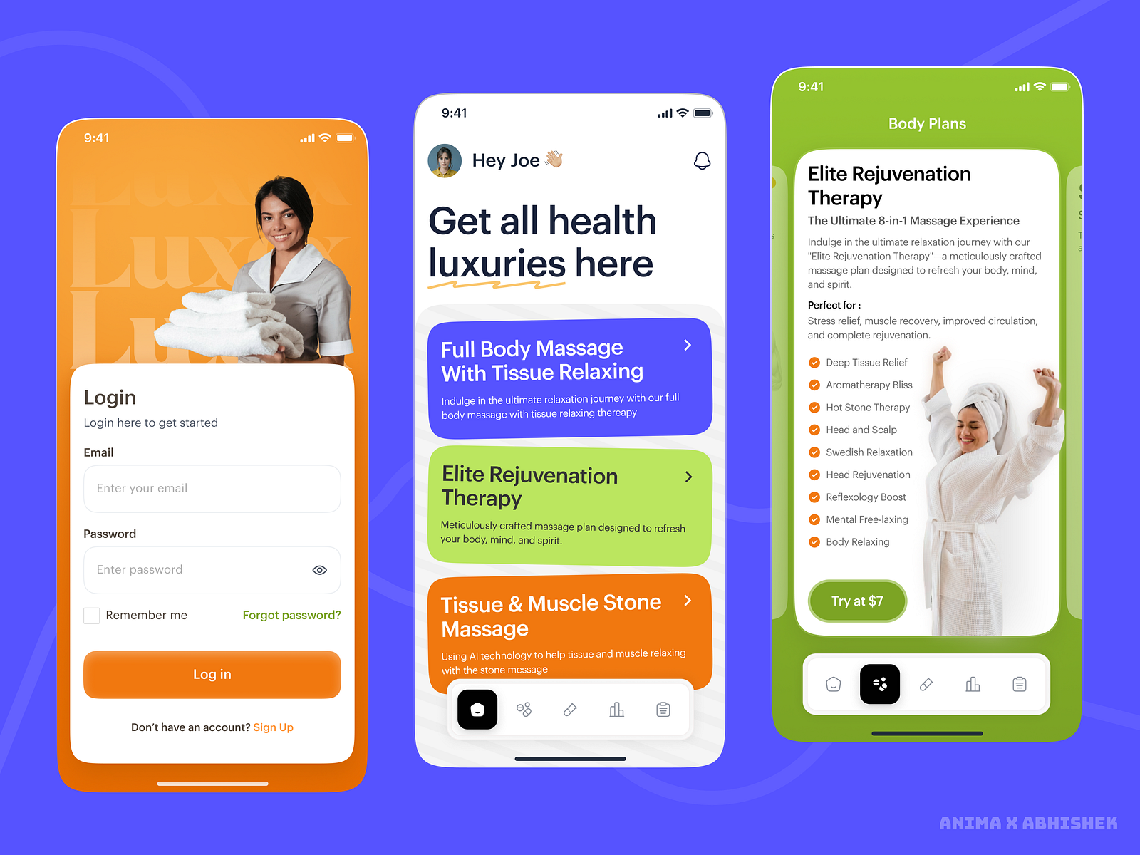 Luxes - Wellness Mobile App by Anima Agrawal on Dribbble