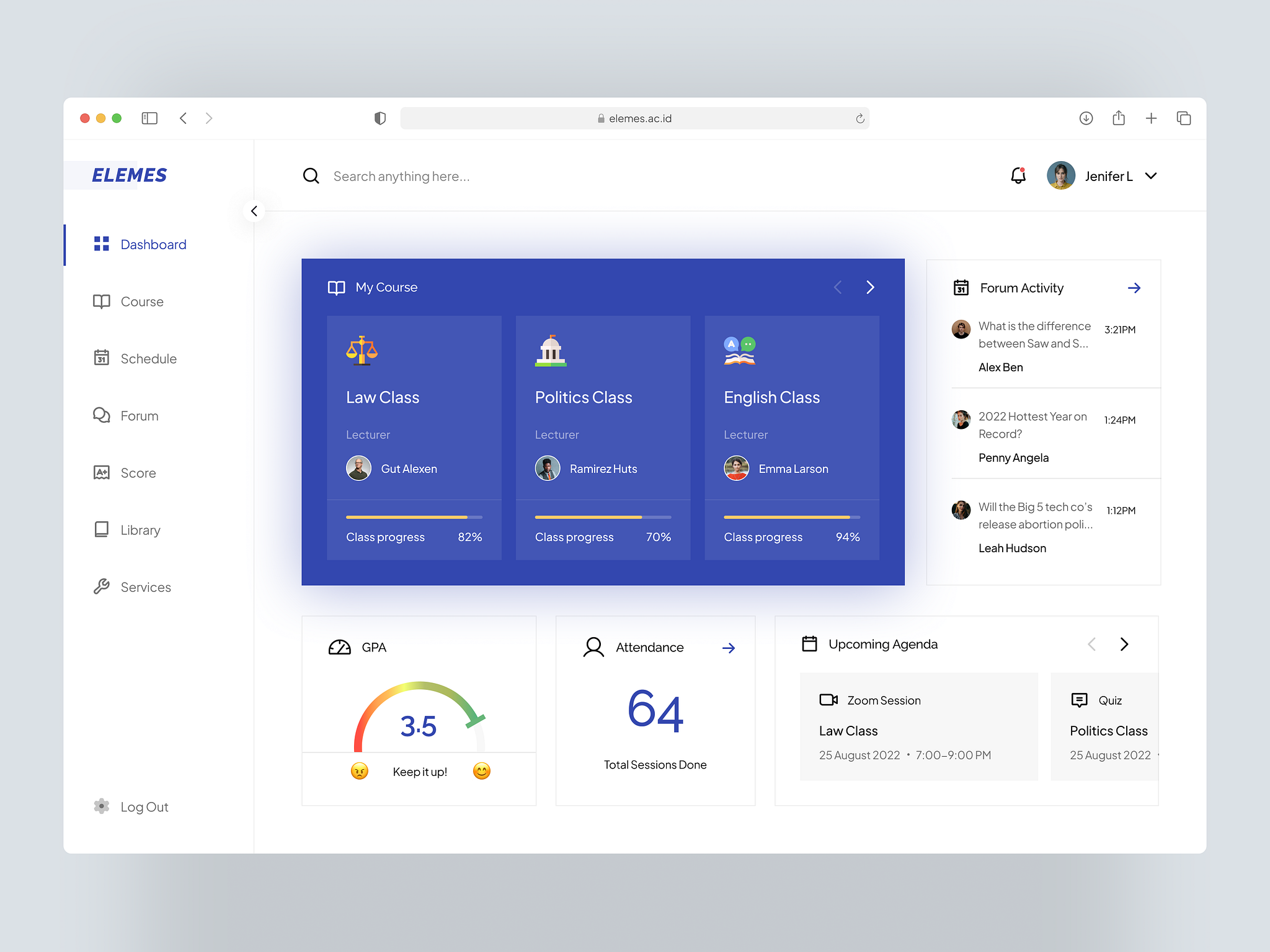 Elemes 🏫 - LMS Dashboard by Hakim Haiman for Picko Lab on Dribbble