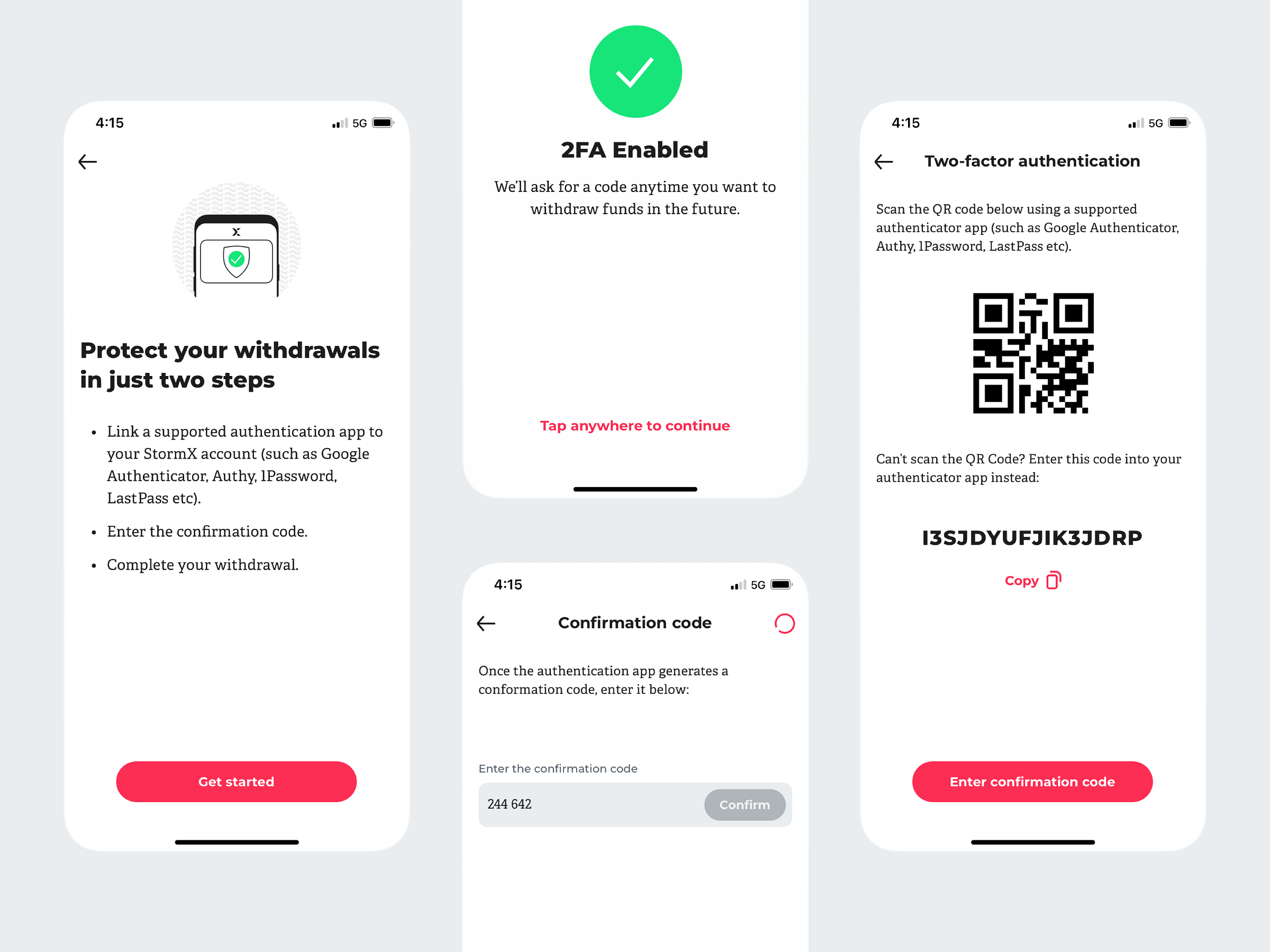 Two-factor authentication setup by Ollie on Dribbble