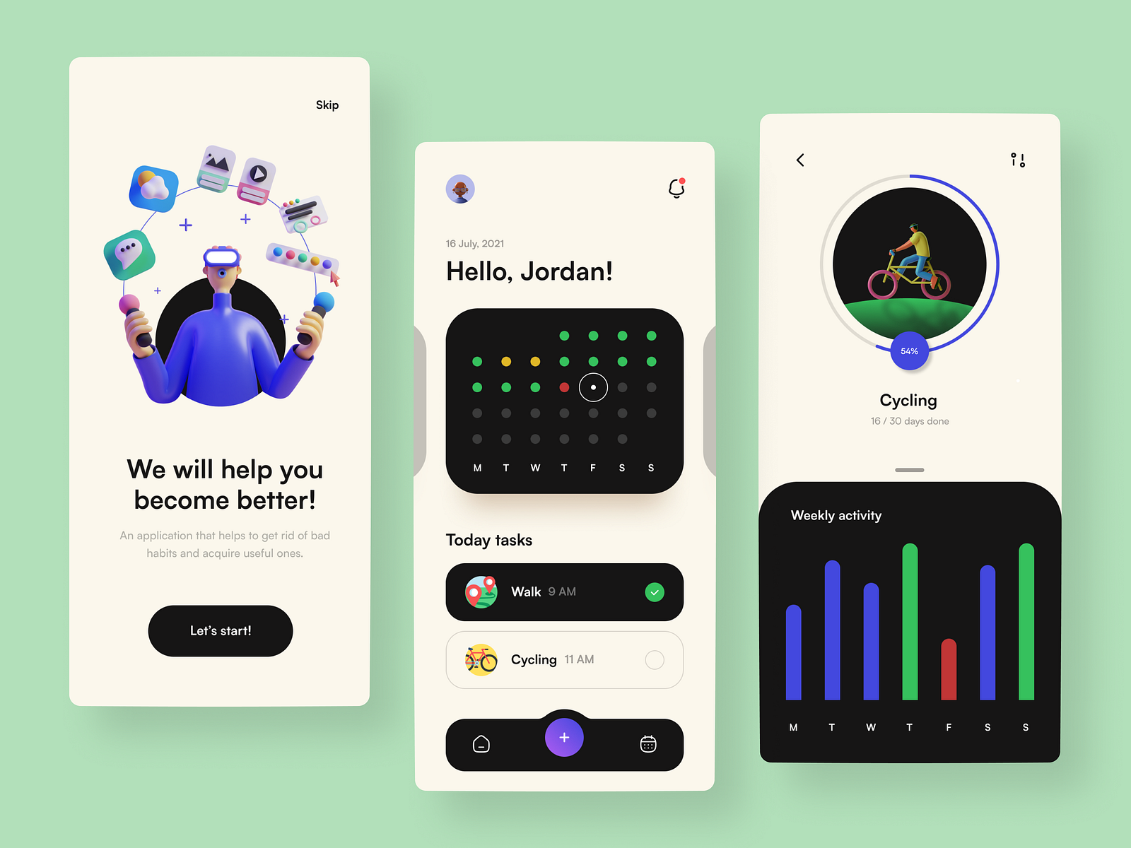 Habits App by Dmitry Lauretsky for Ronas IT | UI/UX Team on Dribbble