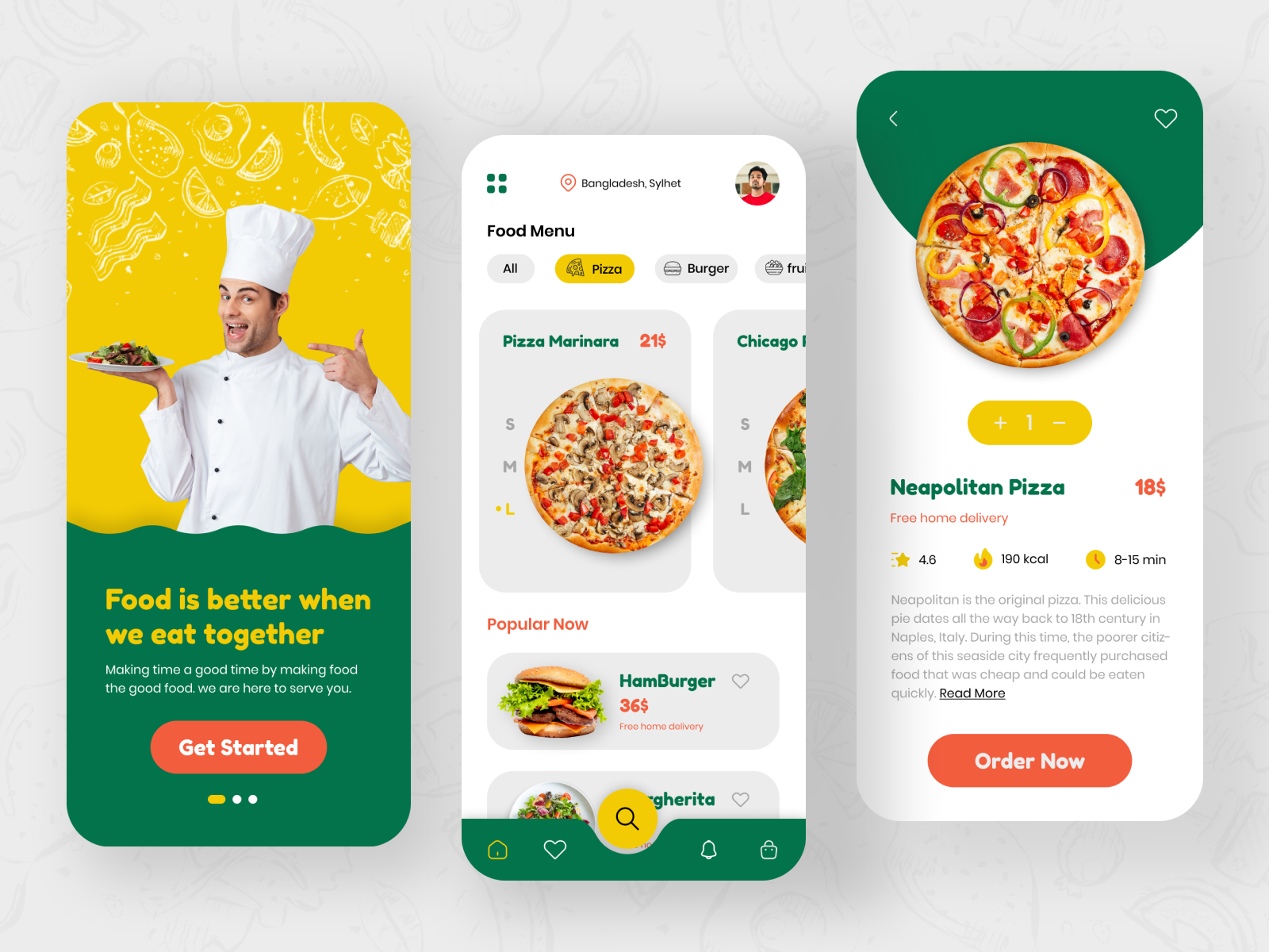 Food Delivery App by Al Sajmun Saju for Pexeldio on Dribbble