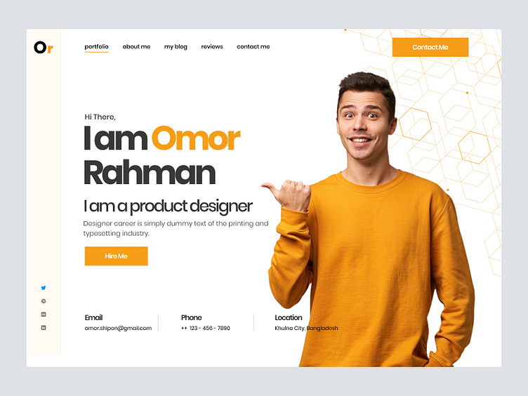 Portfolio Web Header - Freelancer Portfolio Website Design by Md Omor ...