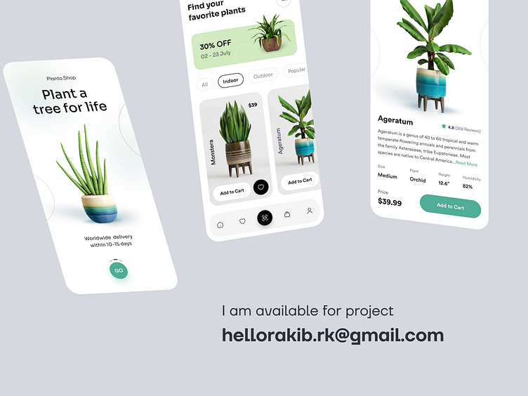 Plant Shop App (Full) by Rakib Kowshar for Orizon: UI/UX Design Agency ...
