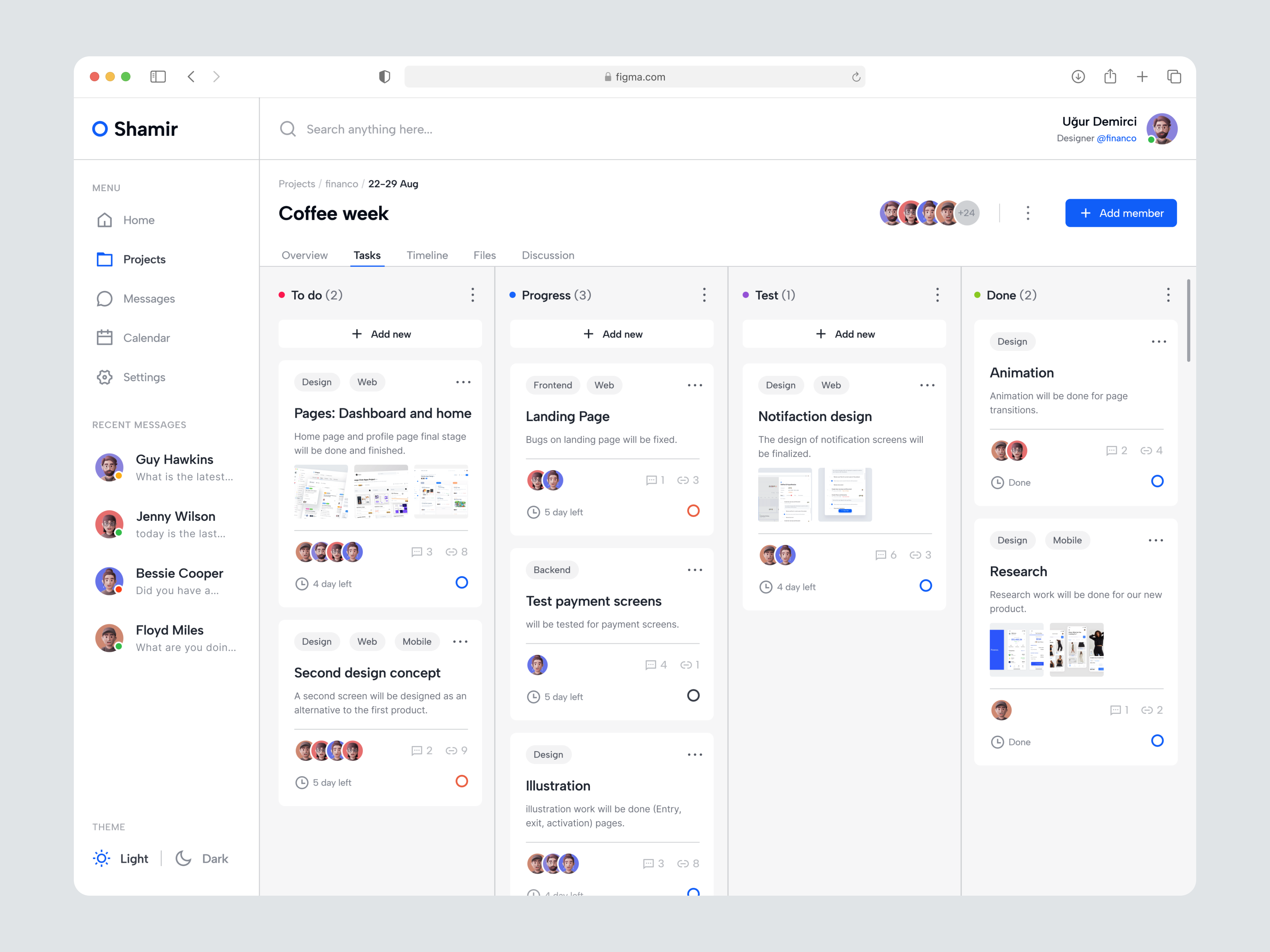 Team Management Dashboard by Uğur Demirci on Dribbble