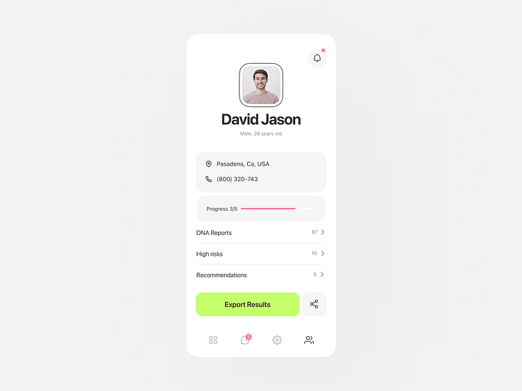 DNA Checkup Mobile App by Dmitry Lauretsky for Ronas IT | UI/UX Team on ...
