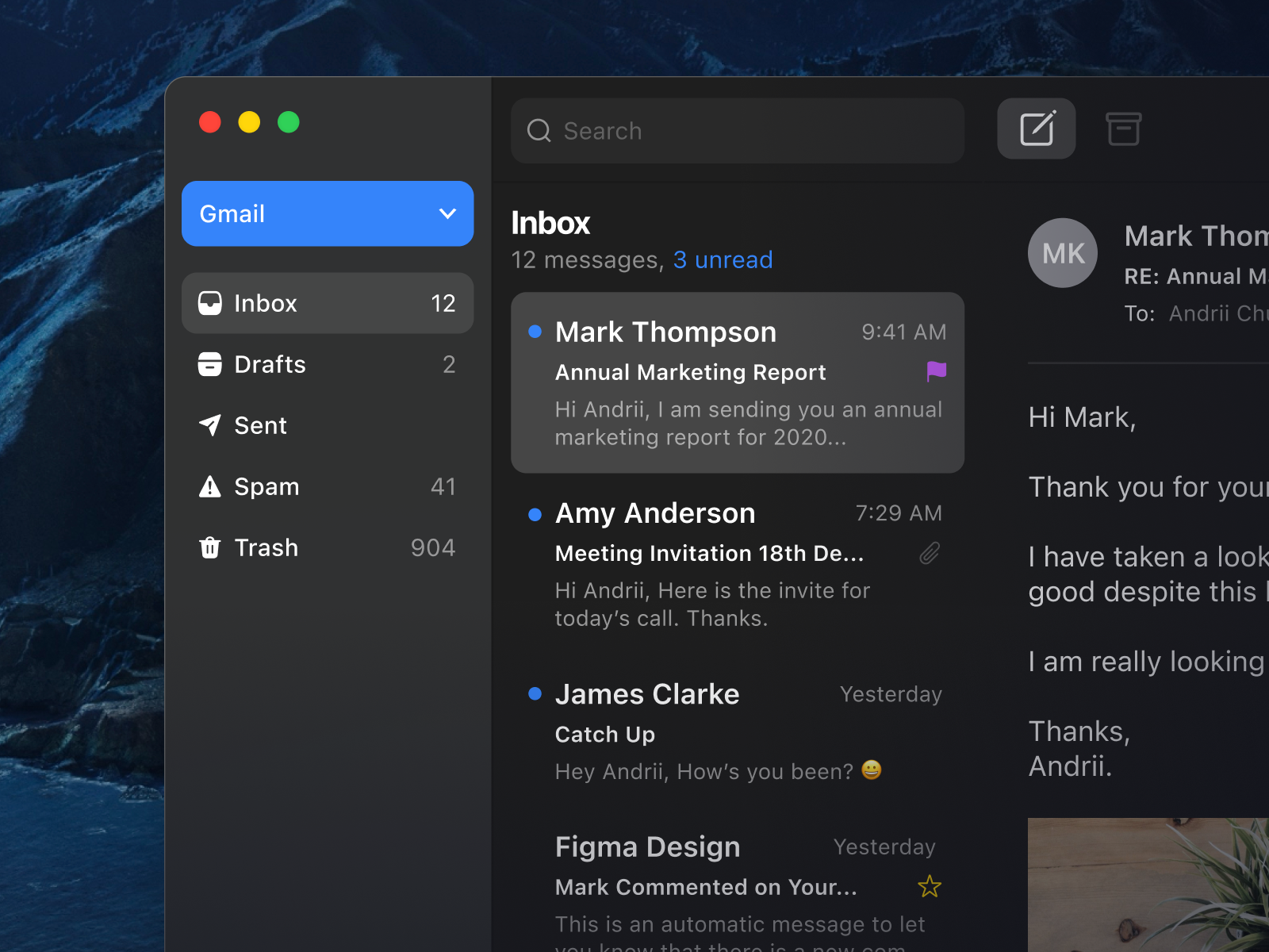 Mail App Concept - UI/UX Design by Andrii on Dribbble
