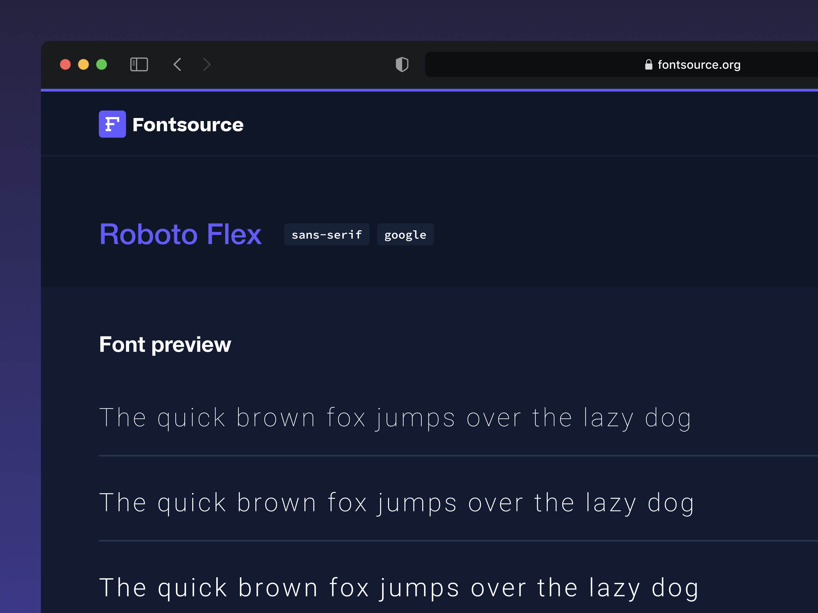 Fontsource dark theme by Robert Zygmuntowski on Dribbble
