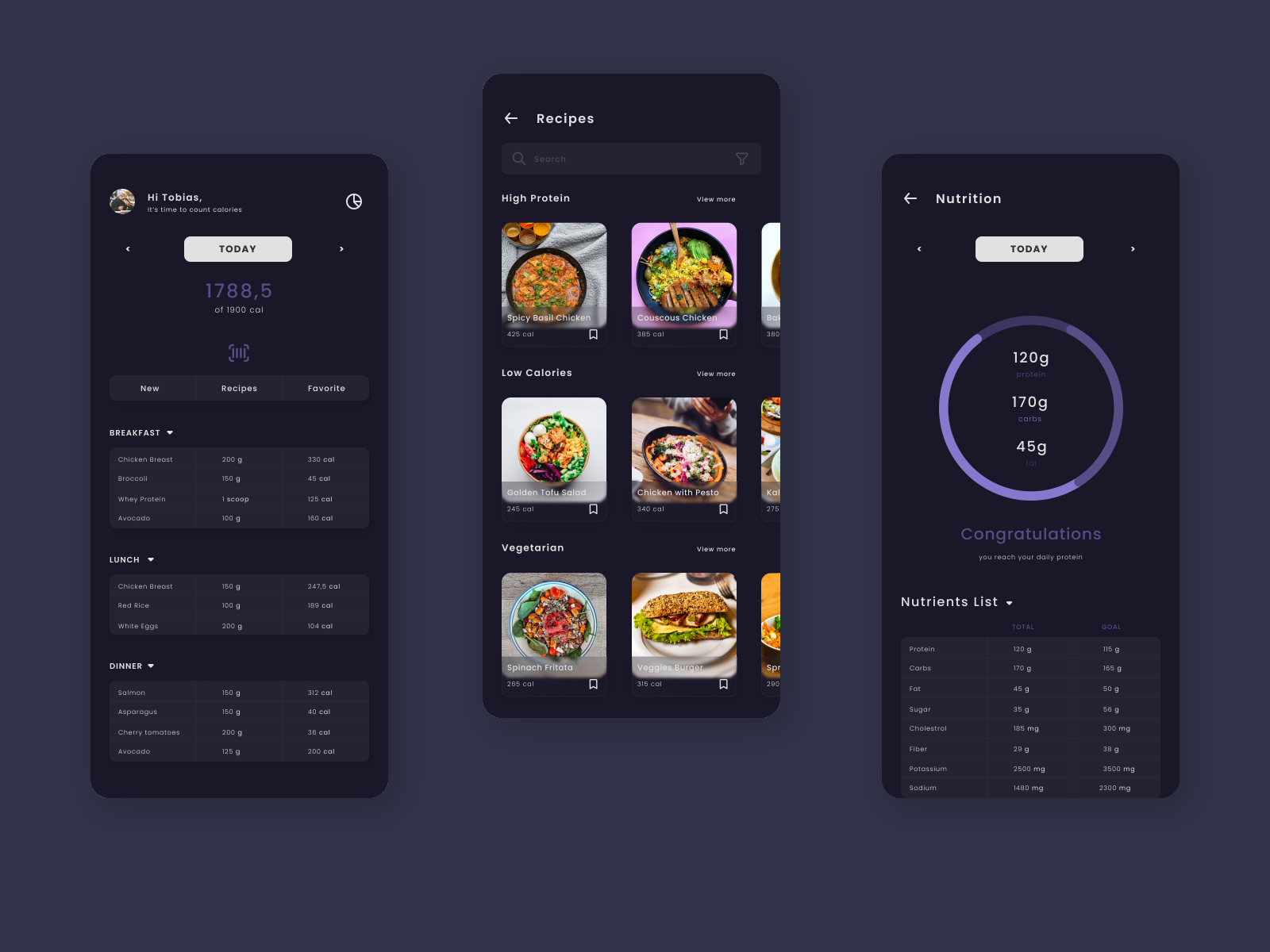 Diet App - UI Design by Adrian Ivan Wijaya on Dribbble