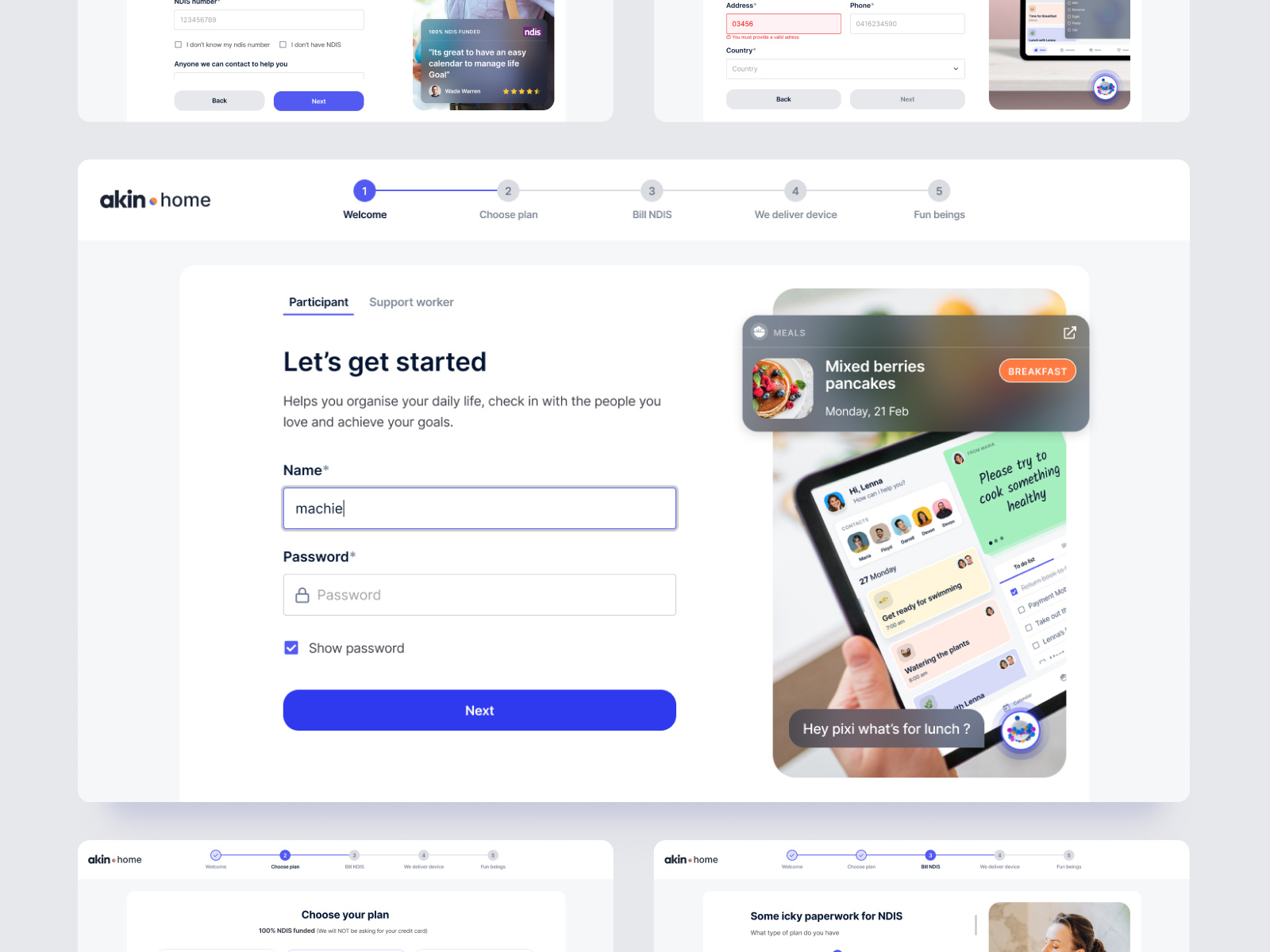 Form: steps: sign up: log in by Steven González on Dribbble