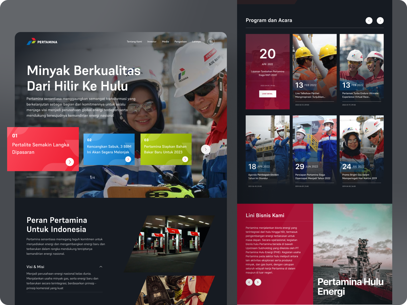 Redesign - Landing Page Pertamina by Sunnyday Lab on Dribbble