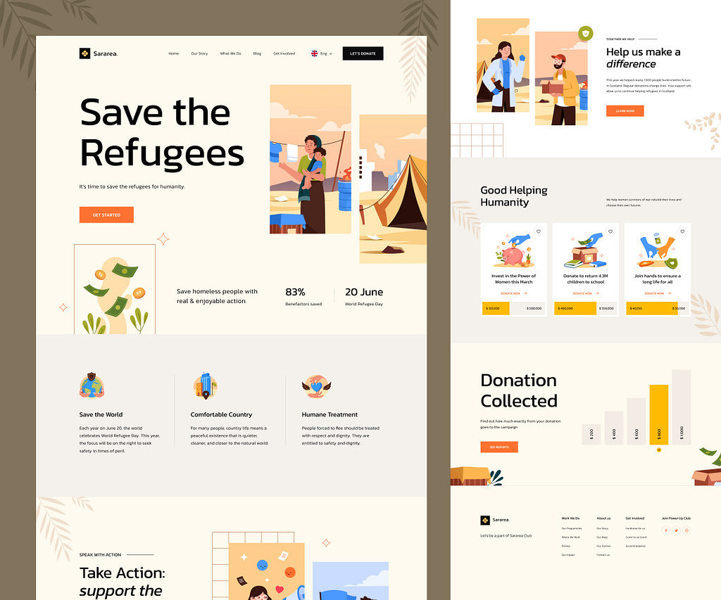 Refugee Landing Page Design by Budiarti R. for Orely on Dribbble