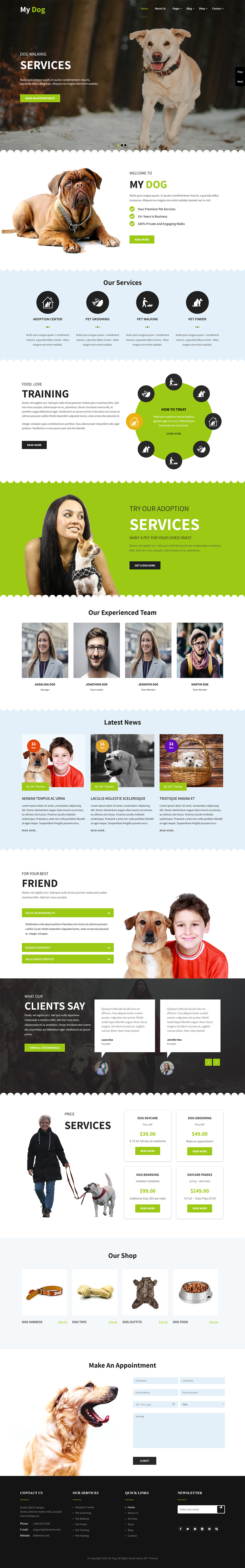 My Dog Lite - Free Pet WordPress Theme by SKT Themes on Dribbble