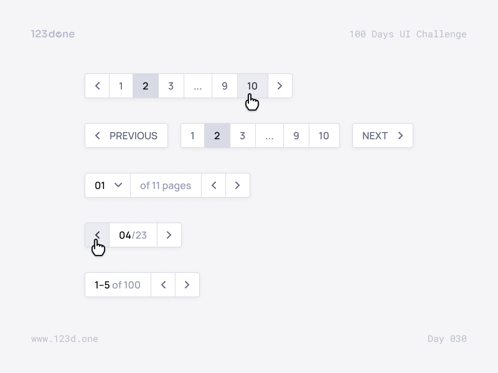 Day 030 — Pagination | 100 days UI challenge by Dima Groshev | 123done ... Day 030 — Pagination | 100 days UI challenge by Dima Groshev | 123done ...