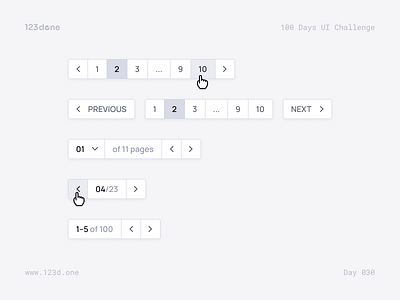 Day 030 — Pagination | 100 days UI challenge by Dima Groshev | 123done on Dribbble
