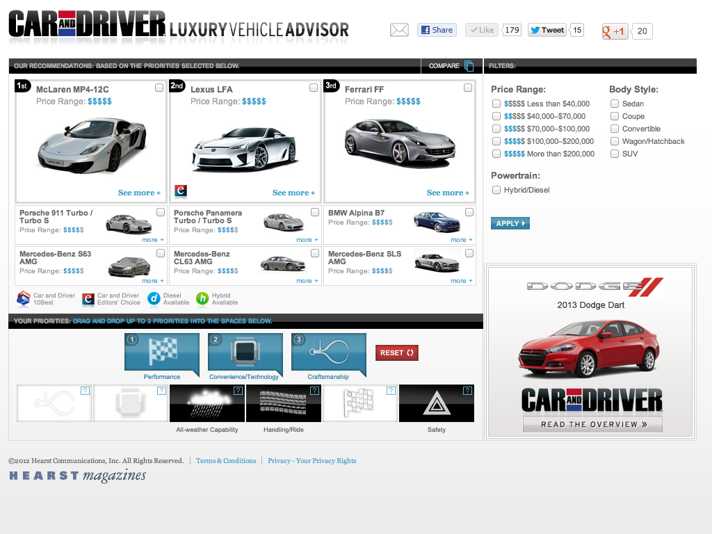 Car and Driver Luxury Vehicle Advisor by Brian Maggi on Dribbble