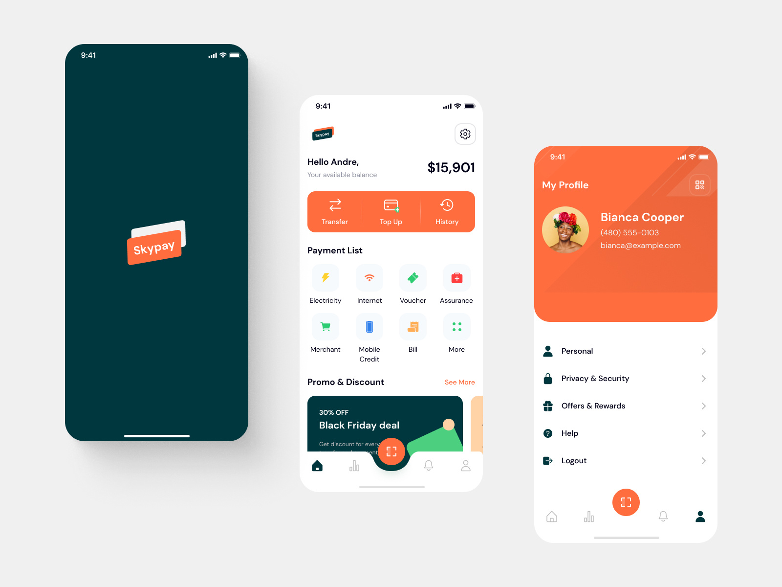 SKY Pay Mobile App UI Design by Aakash Sugandhi on Dribbble