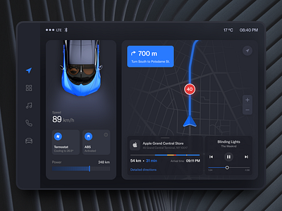 Car Dashboard Display by Lay – UX/UI and branding on Dribbble