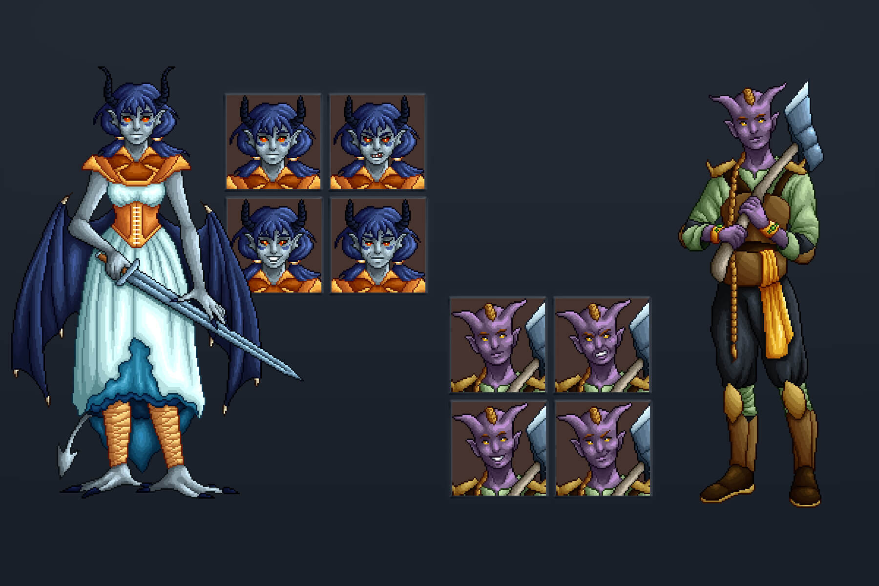 Free Demon Characters by 2D Game Assets on Dribbble