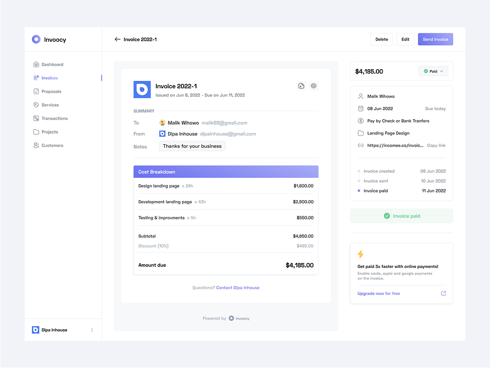 Browse thousands of Invoice UI images for design inspiration | Dribbble