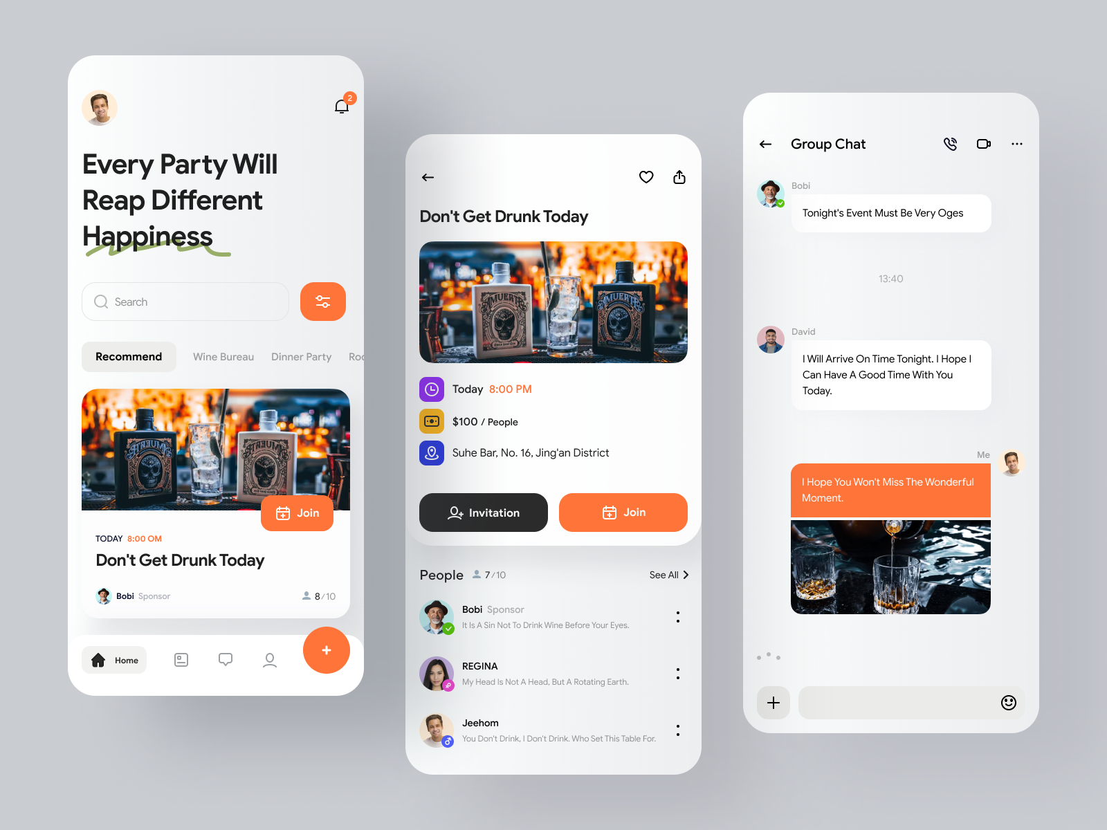 Event & Party UI by Jim ØDStudio on Dribbble