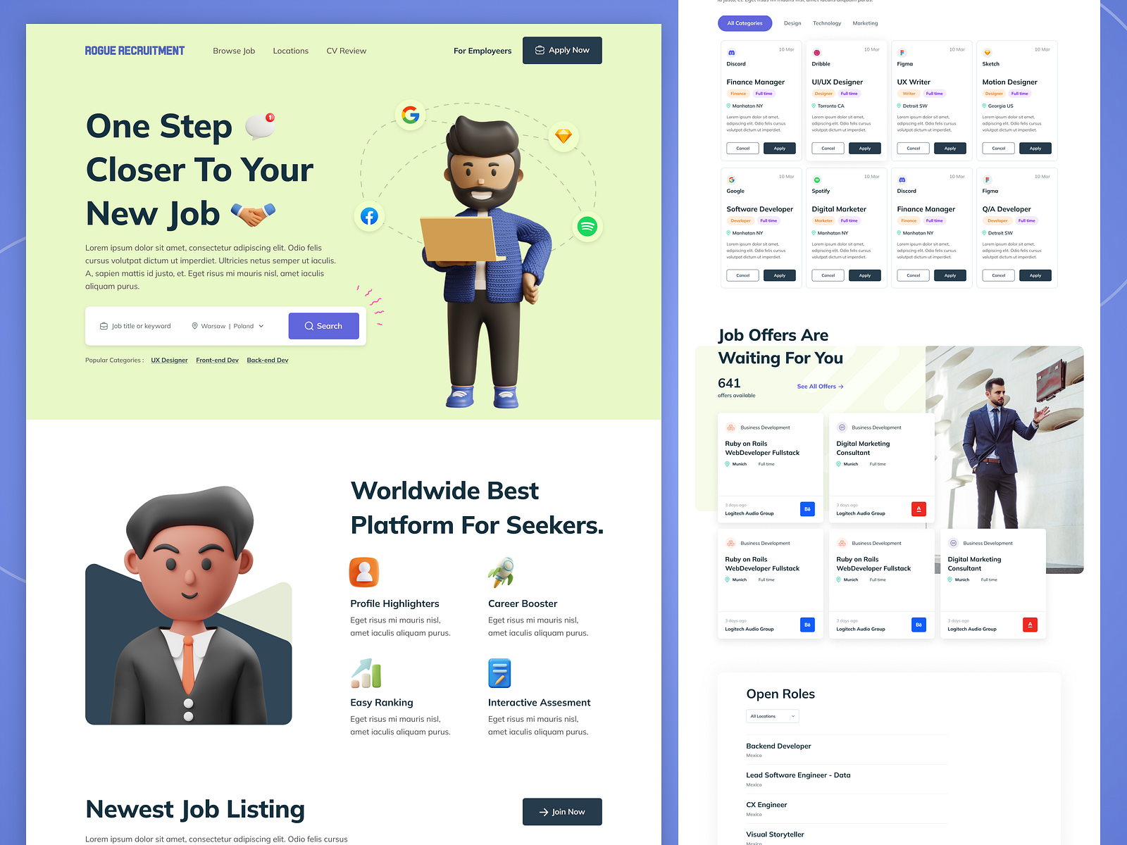 Job searching website design by Rezwan for Creative Aliens on Dribbble