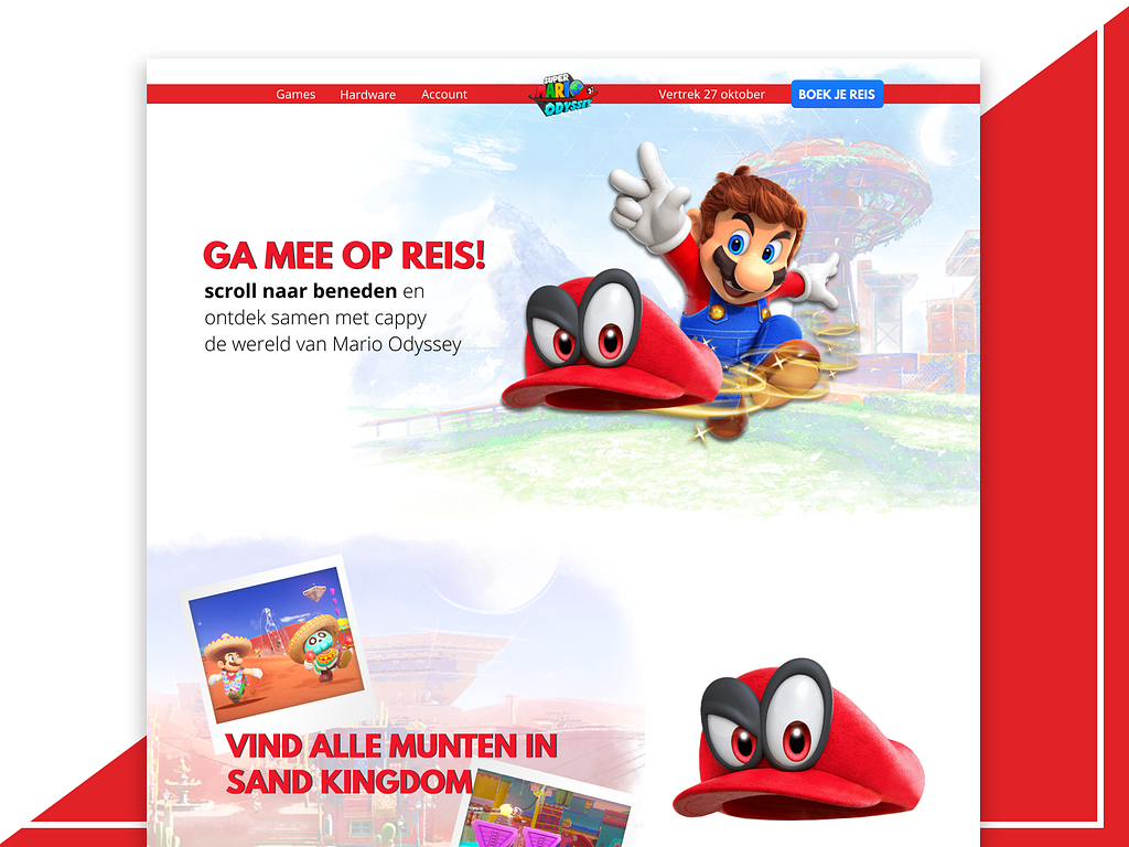 Super Mario Odyssey Landing Page by Mario Cotov on Dribbble