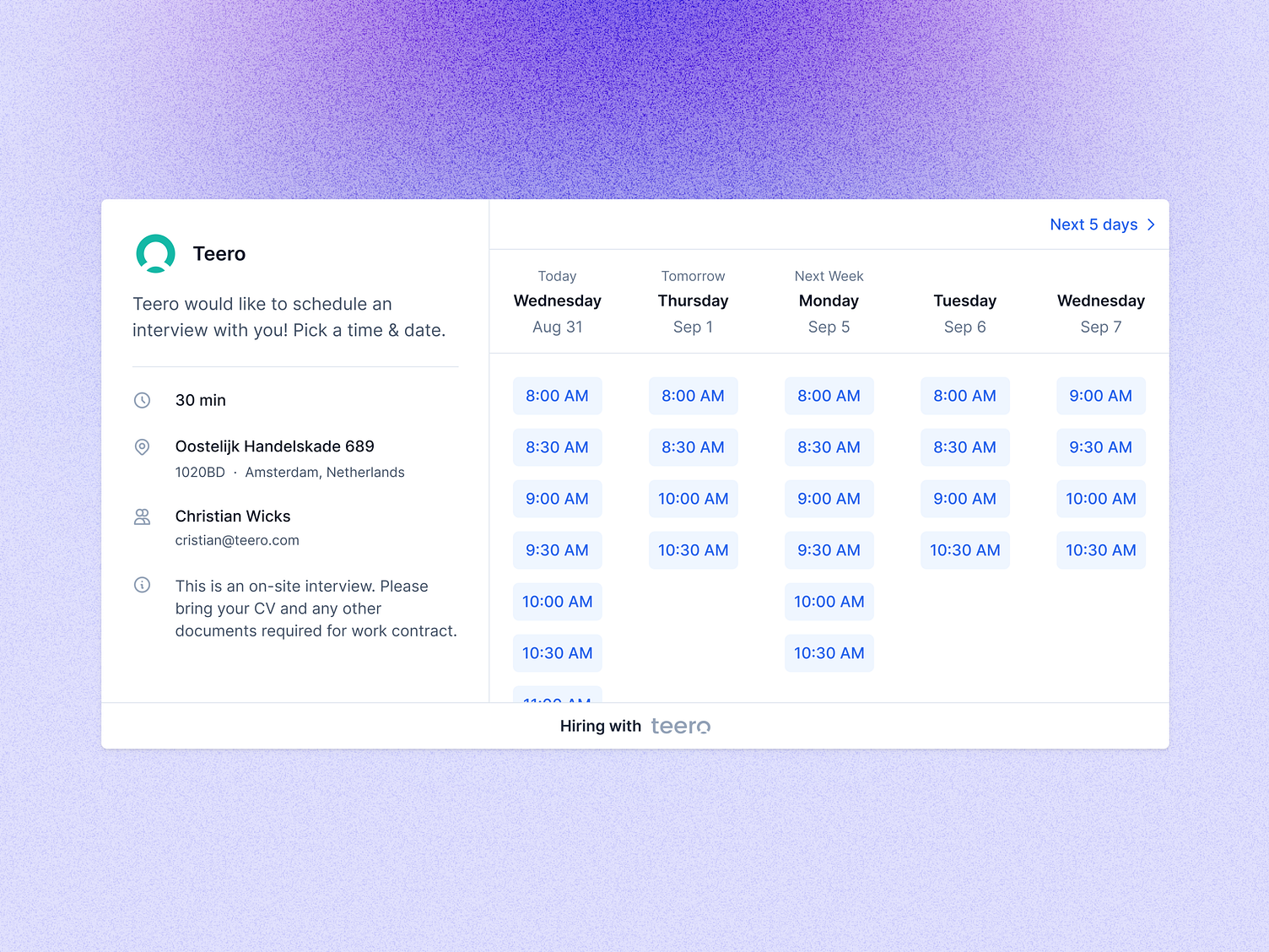 Schedule - pick a time by Eugen Eşanu on Dribbble