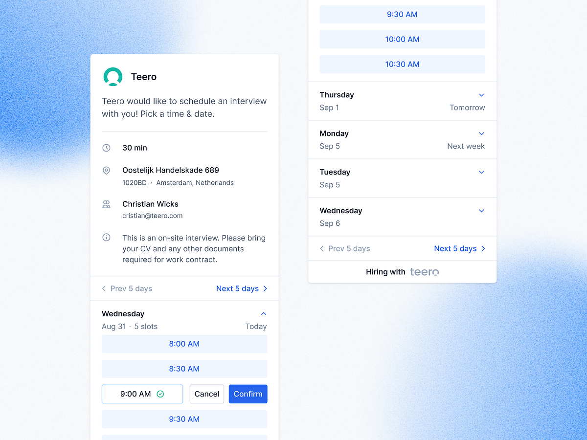 Schedule - pick a time by Eugen Eşanu on Dribbble