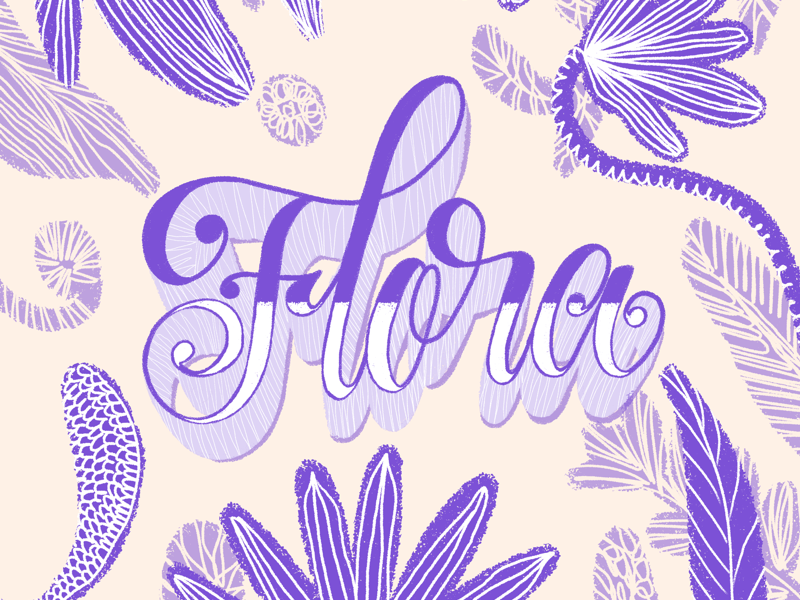 Floral design lettering by Daniel Torres on Dribbble