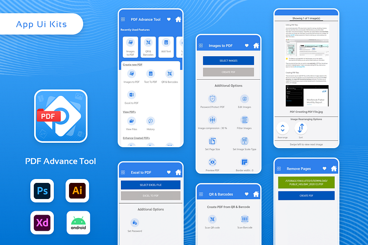 PDF Advance Tool App UI by Punit Bhalodiya on Dribbble