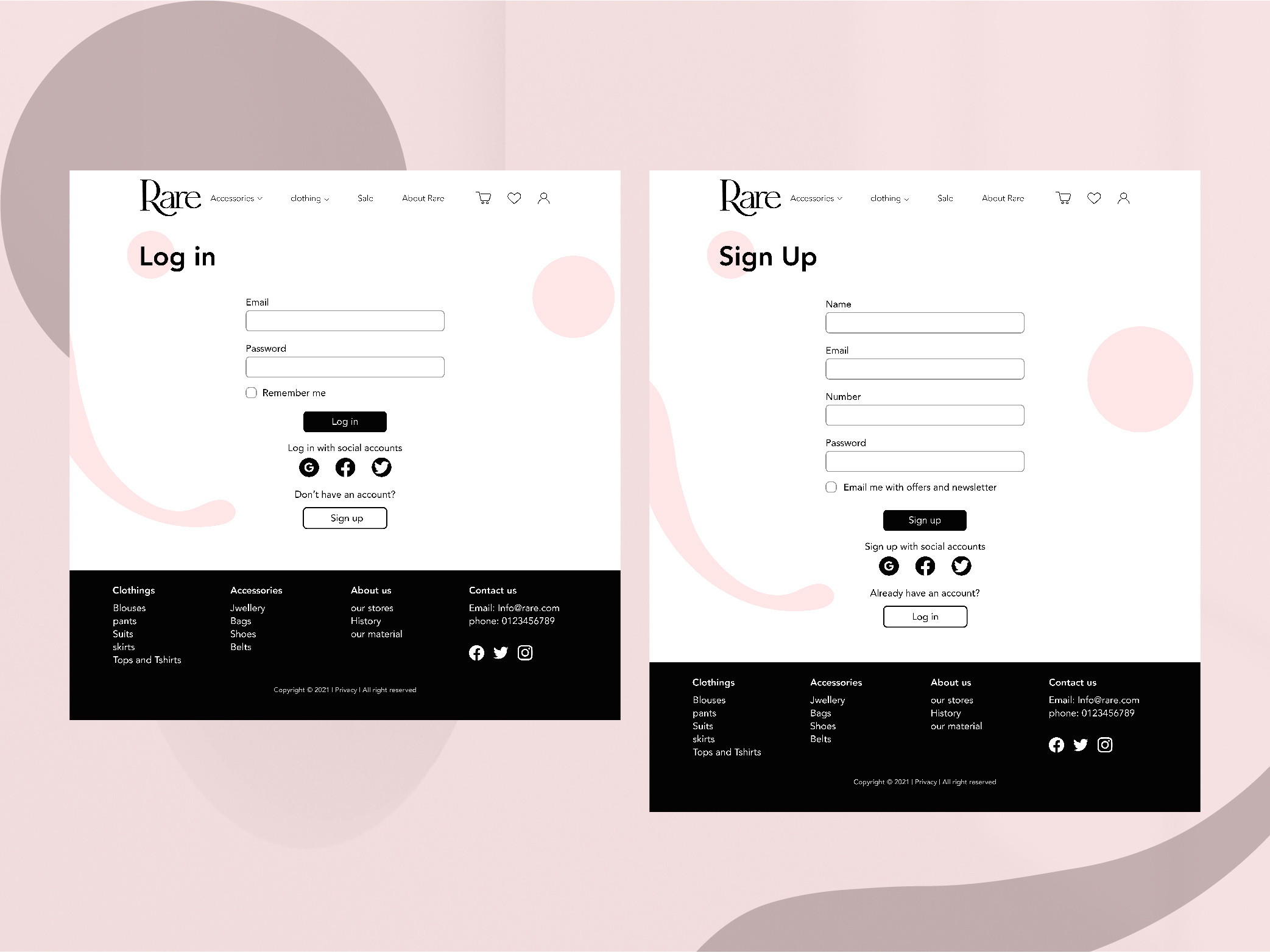 Fashion E-commerce website/ log in & sign up screens by Shorouk on Dribbble