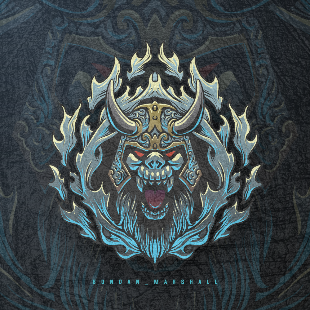 fierce face skull by Bondan_marshall on Dribbble