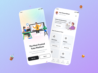 Tutor app design by Masood Ahmad on Dribbble