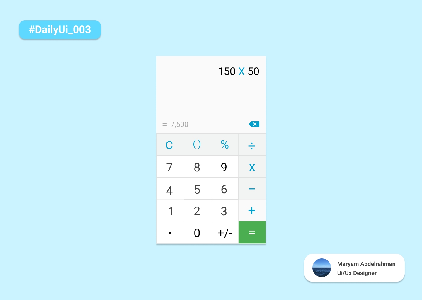 Calculator Ui Design For Mobile App by Maryam Abdelrahman on Dribbble