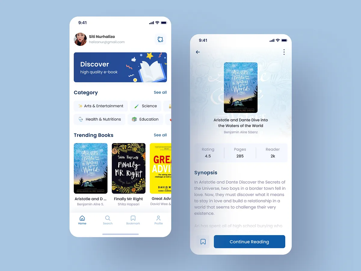 Book Reader App designs, themes, templates and downloadable graphic ...