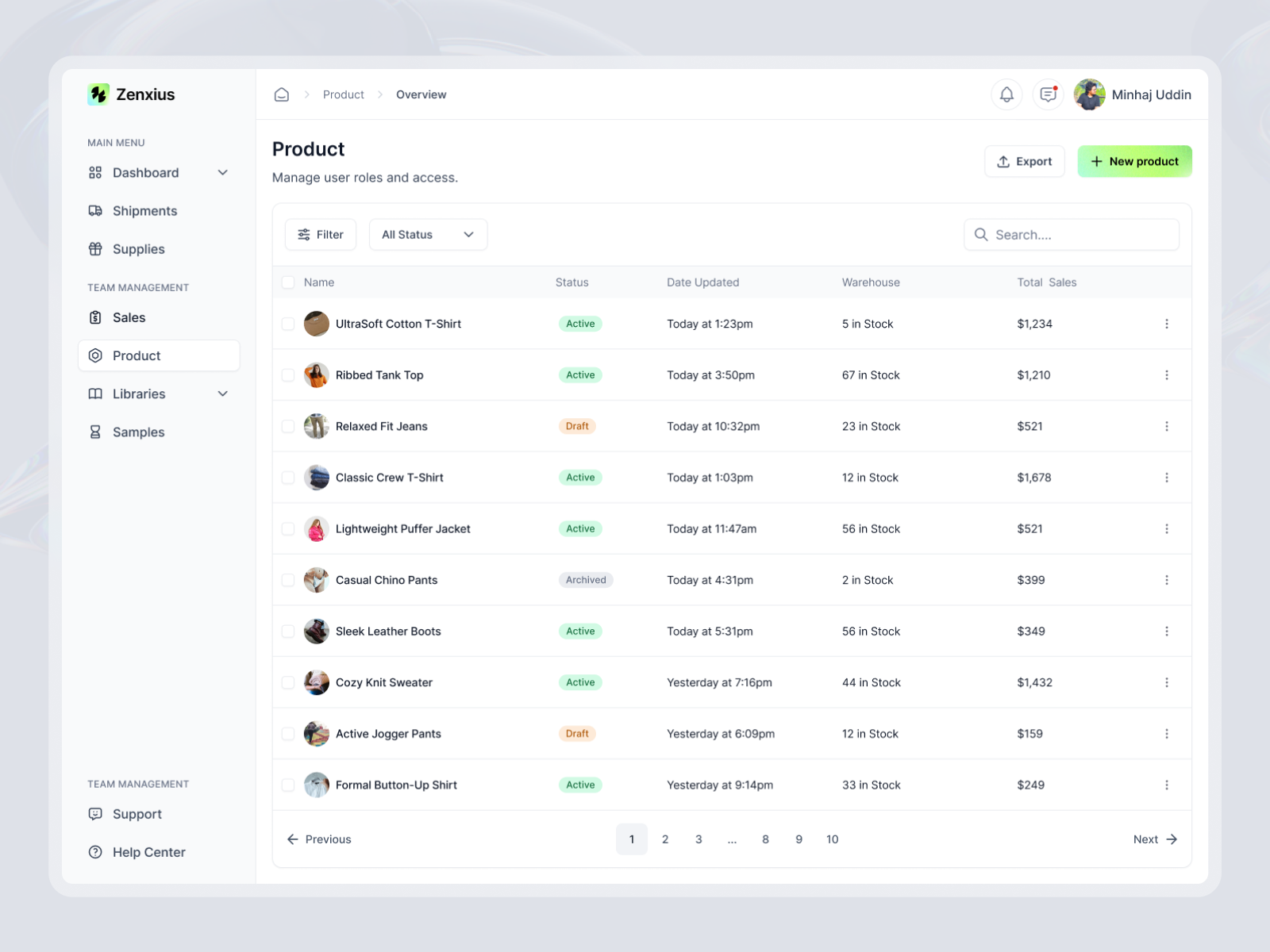 Saas Product - Table View by Minhaj Uddin on Dribbble