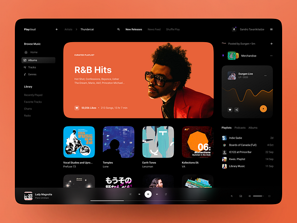 Music Streaming Web App by Sandro Tavartkiladze for New Monday on Dribbble