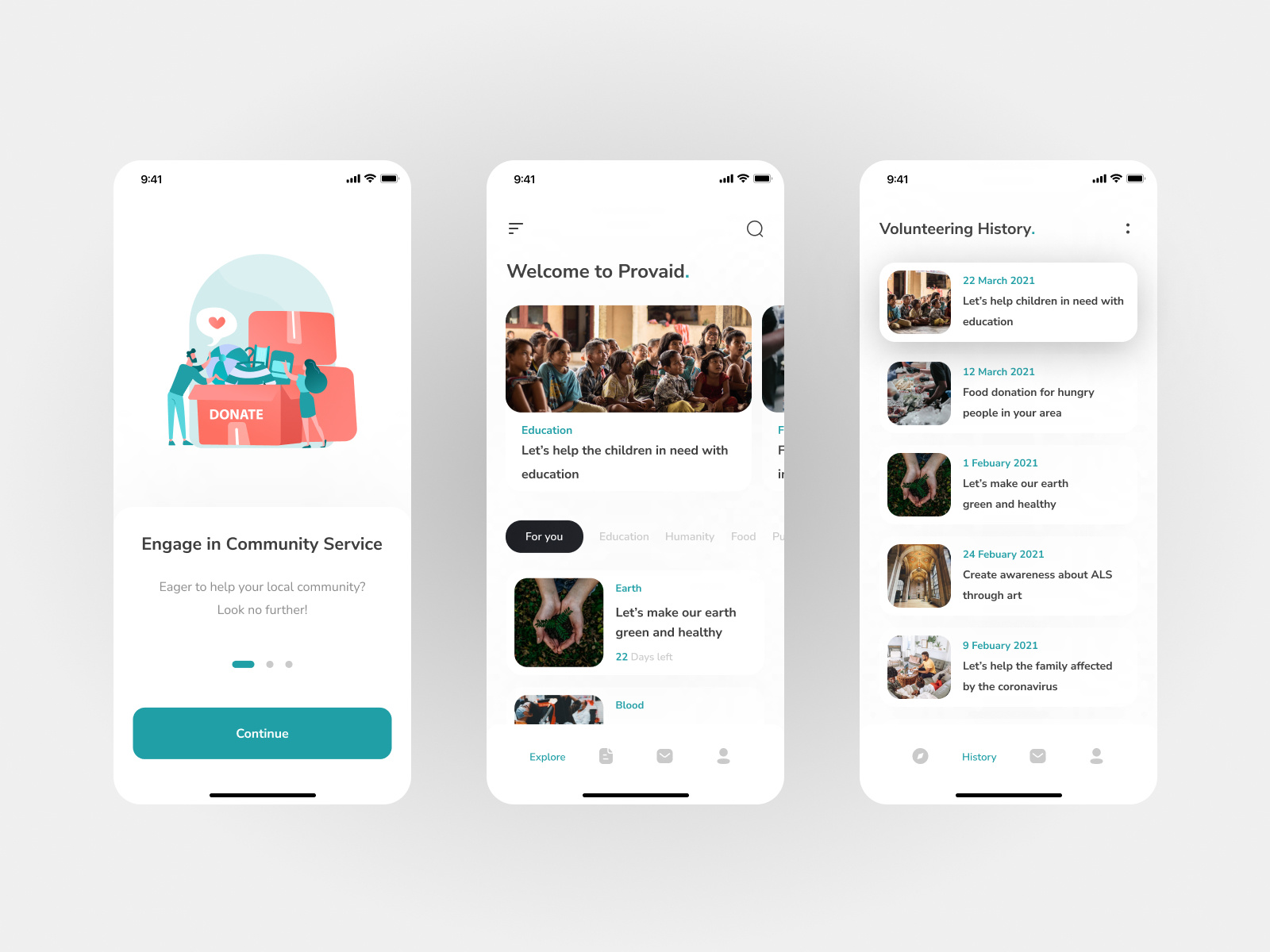 Provaid : Community Service App Concept by Ashwin Tanjore Shyamsundar ...