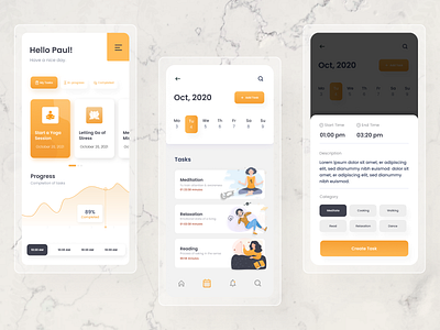Tracking App UI Concept | Task Management App | daily routine by MC ...