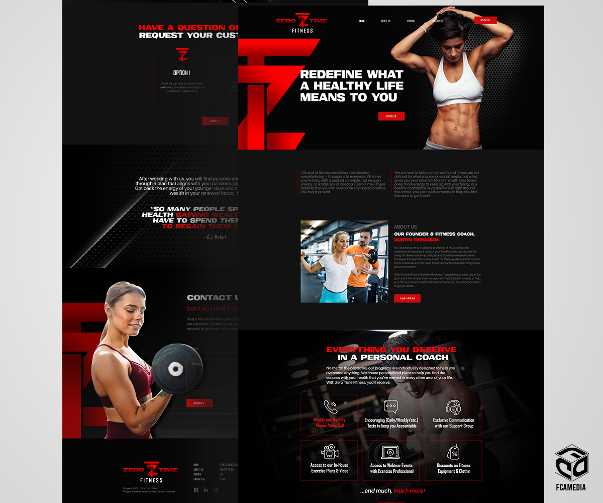 Homepage for Zero Time Fitness by Richard Fabre on Dribbble