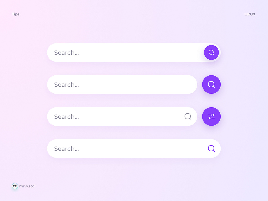 4 Kinds of Search Bar design style by MrwStudio on Dribbble