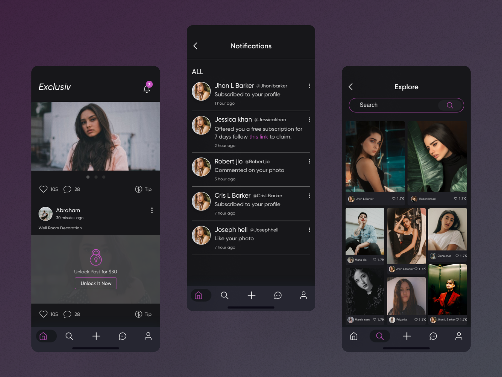 Social Media App - Exploration by Sabbiruiux for Interfacly on Dribbble