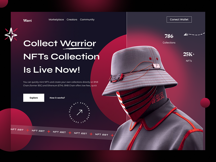 NFT Marketplace landing page by Nishar Multani on Dribbble