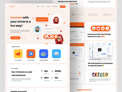 Chat App Landing Page designs, themes, templates and downloadable ...