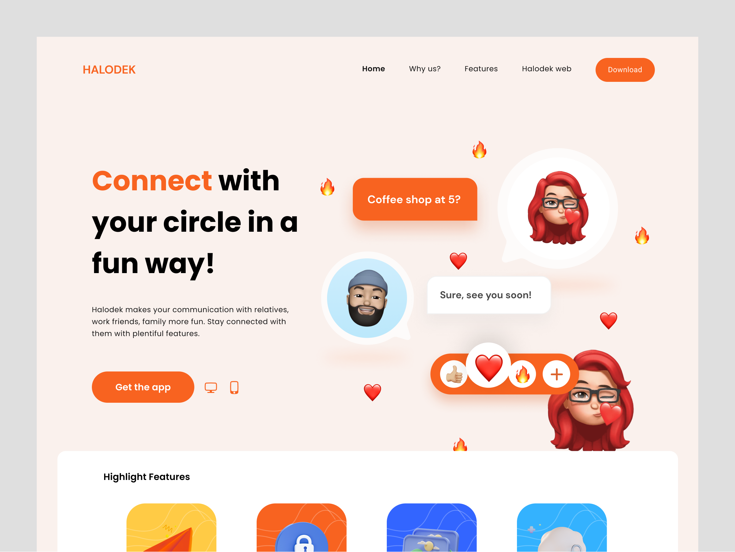 Halodek - Chat Mobile App Landing Page by Zhofran Ardyan for Hatypo ...