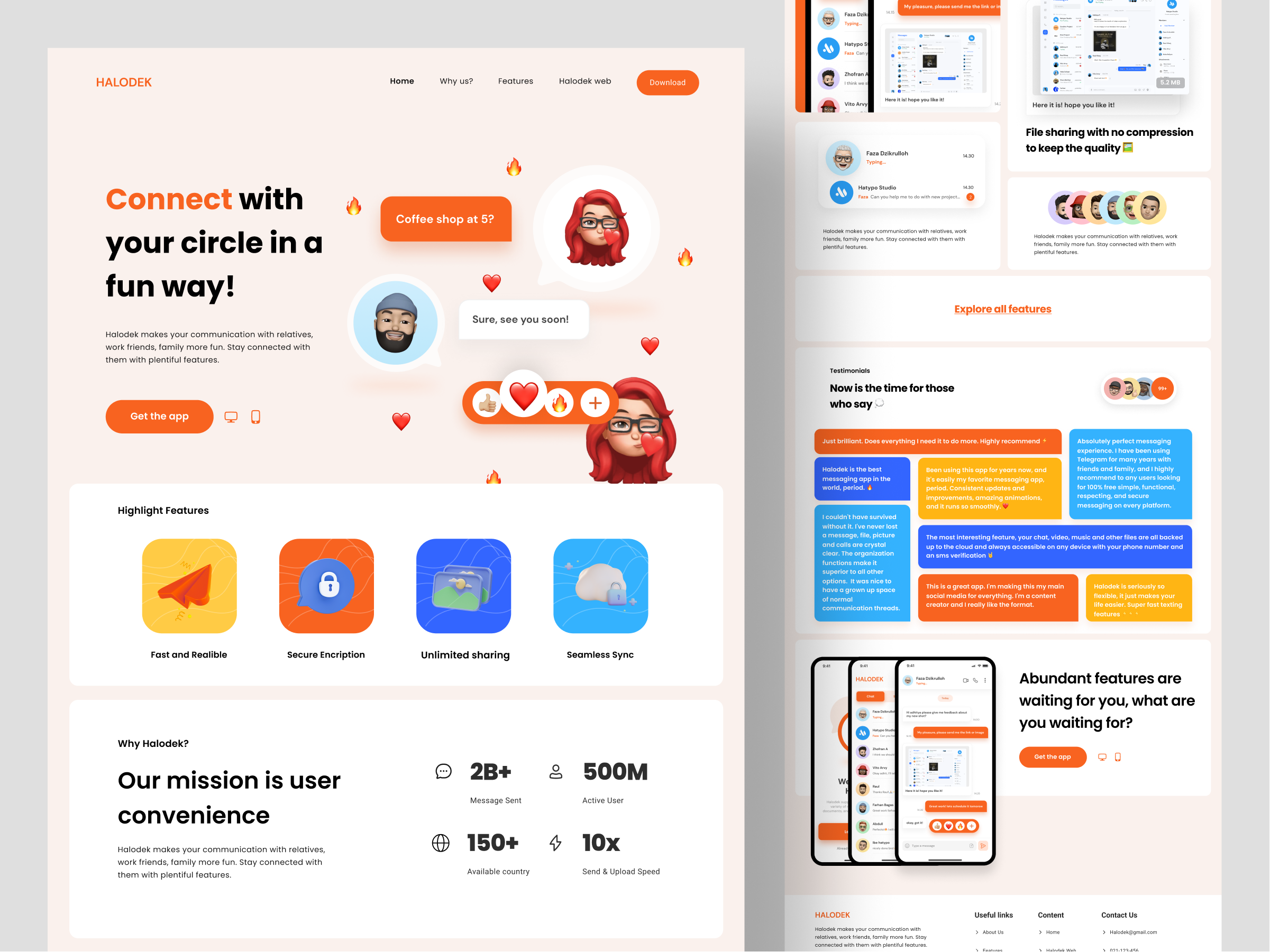Halodek - Chat Mobile App Landing Page by Zhofran Ardyan for Hatypo ...