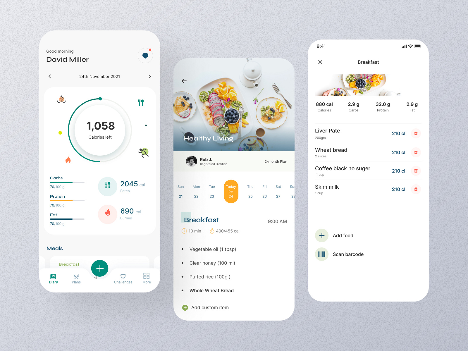 Calories Tracking app design by Josim for Zain's Studio on Dribbble