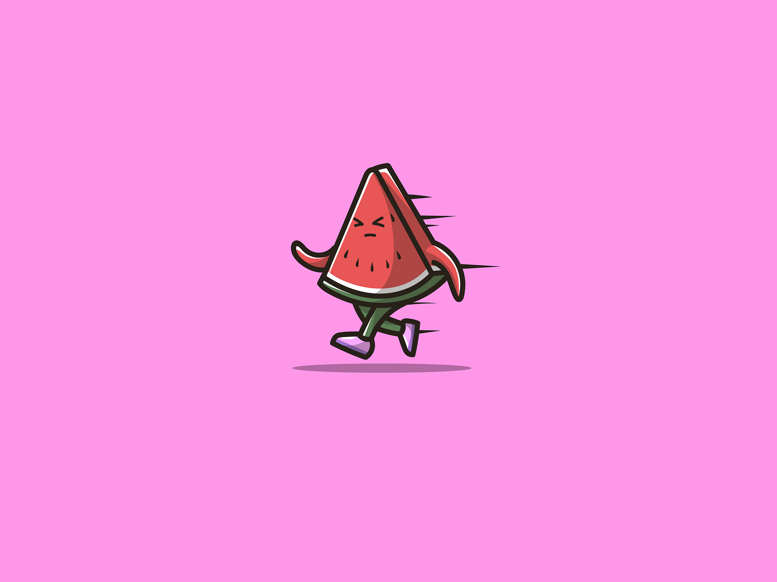 running watermelon by dipo graphic on Dribbble