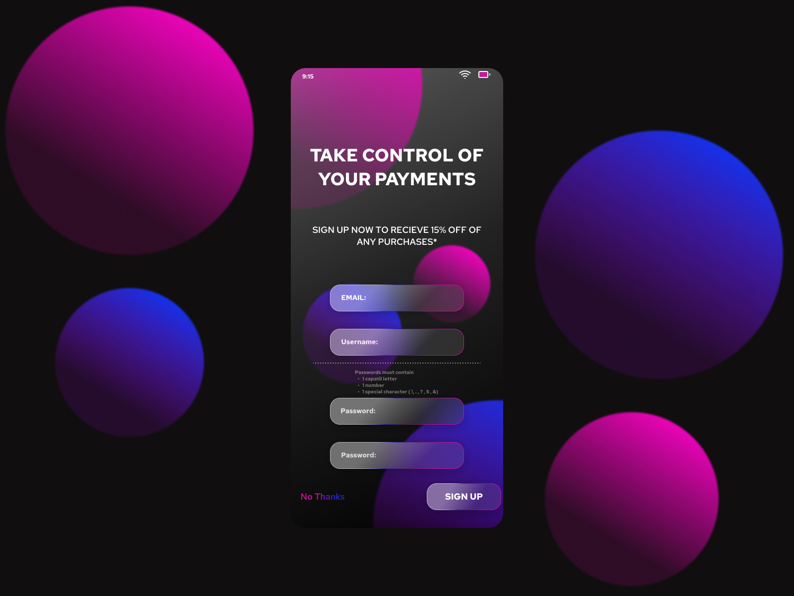 Daily UI 1 by Jacob Michel on Dribbble
